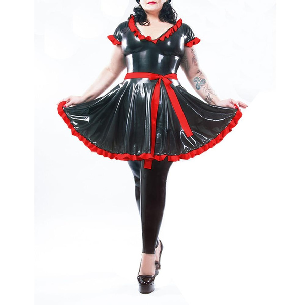 Sexy Plunging Neckline with Frills Maid Dress Night Party Maid Cosplay ...