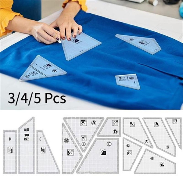 3/4/5 Pcs Quilting Rulers Templates Set Quilting Cutting Template and ...