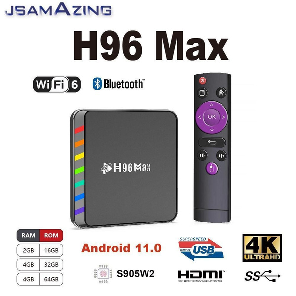 H96 Max S905W2 Smart TV Box Android 11.0 2.4g & 5g Wifi 6 S905W2 Quad ...