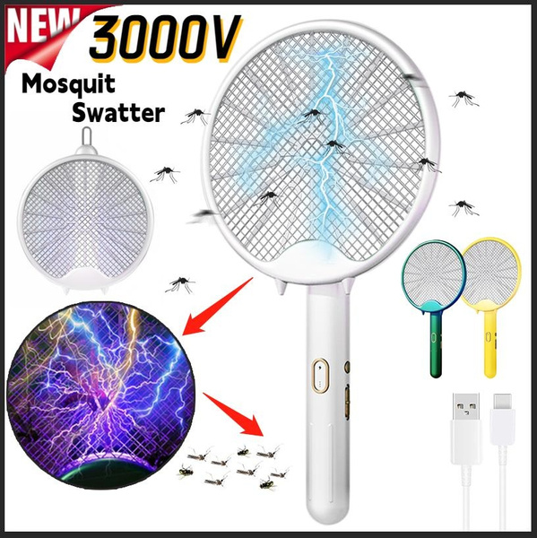 3000V Portable Foldable Mosquito Swatter UV Electric Shock Mosquito ...