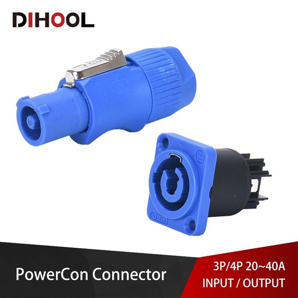 3/4 Pins PowerCon 20/40A 250V Audio Cable Connector Male and Female ...