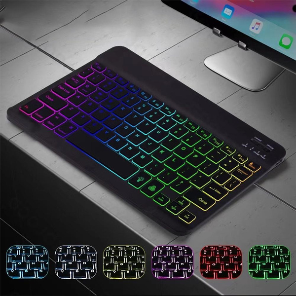 RGB BT Keyboard Rechargeable Wireless Blue-tooth Keyboard Backlight ...