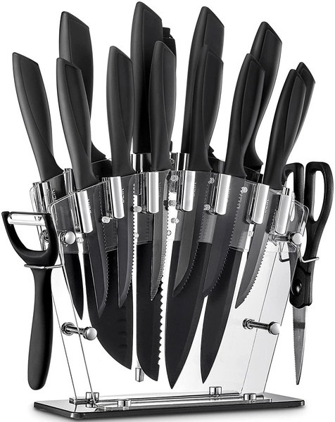 Knife Set, 16 PCS High Carbon Stainless Steel Kitchen Knife Set, BO ...