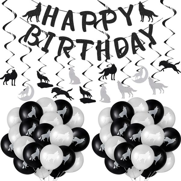 54 Pieces Wolf Birthday Party Decoration Supplies Set Wolf Happy ...