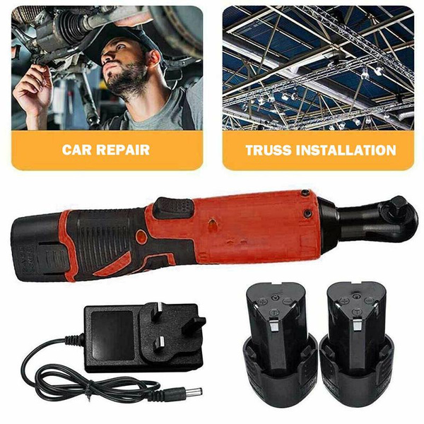 Universal 3/8'' 12V 90° Right Angle Electric Cordless Ratchet Wrench ...