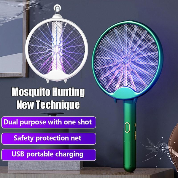 Fly Swatter Electric Racket Rechargeable Bug Zapper Racket Portable ...