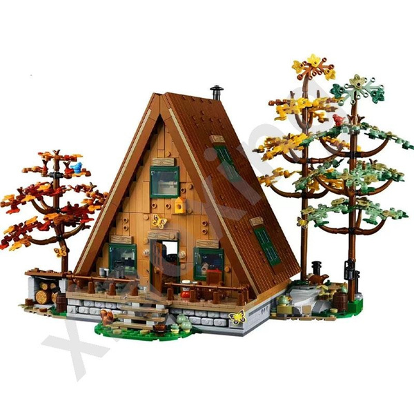 New 2080pcs Forest A- Frame Cabin Tree House Model Building Block Brick ...