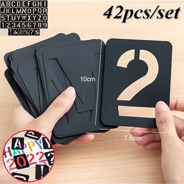 42pcs/set DIY Craft Hollow Template Letter Number Symbol Stencil ...