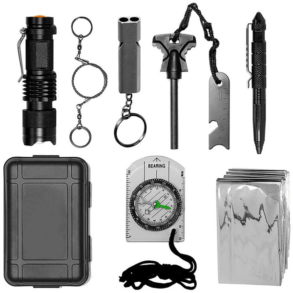 8 in 1 Outdoor SOS Emergency Survival Kit Multifunctional Survival Tool ...