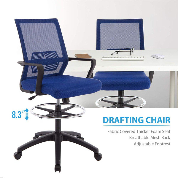 ELECWISH Ergonomic Drafting Chair Adjustable Height Tall Office Chair ...