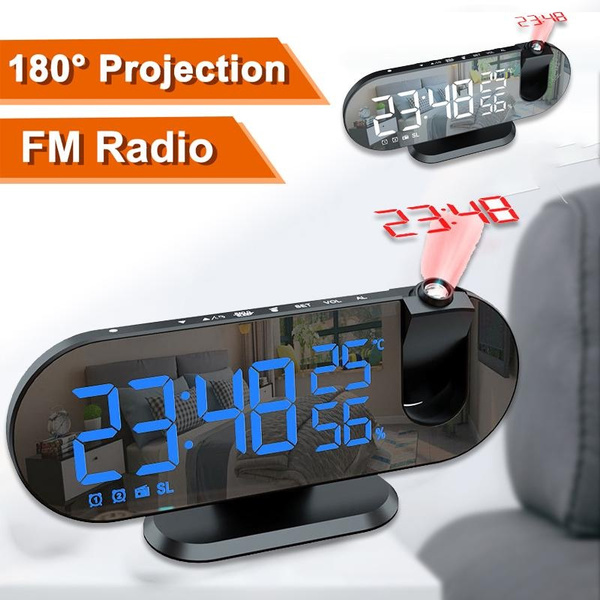LED Digital Projection Alarm Clock Table Electronic Alarm Clock with ...