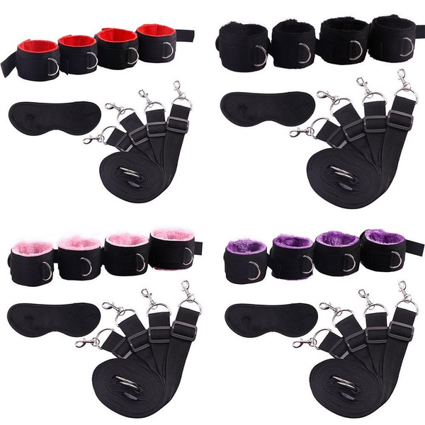4Colors Optional Couples Bed Handcuffs Games Tie Rope Tools Restraint ...
