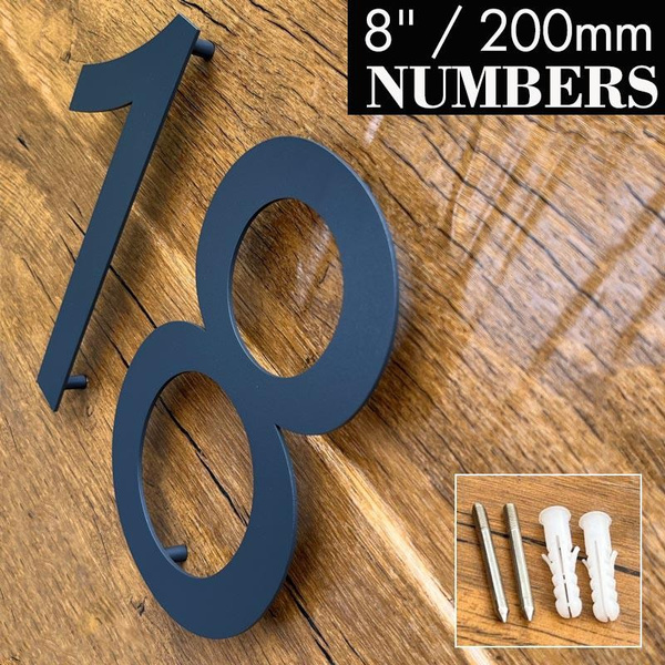 8" Stainless Steel House Numbers Outdoor Address Signs 200mm Floating ...