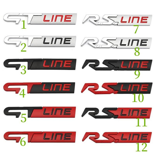 GT RS Line logo Car Badge Emblem Decals Sticker for Renault Logan Clio ...