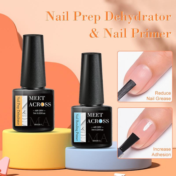 MEET ACROSS 7ml Nail Prep Dehydrator and Nail Primer Superior Bonding ...