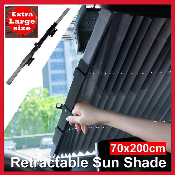 LARGE Car Front Window Sunshade Retractable Windshield Curtain Sun ...