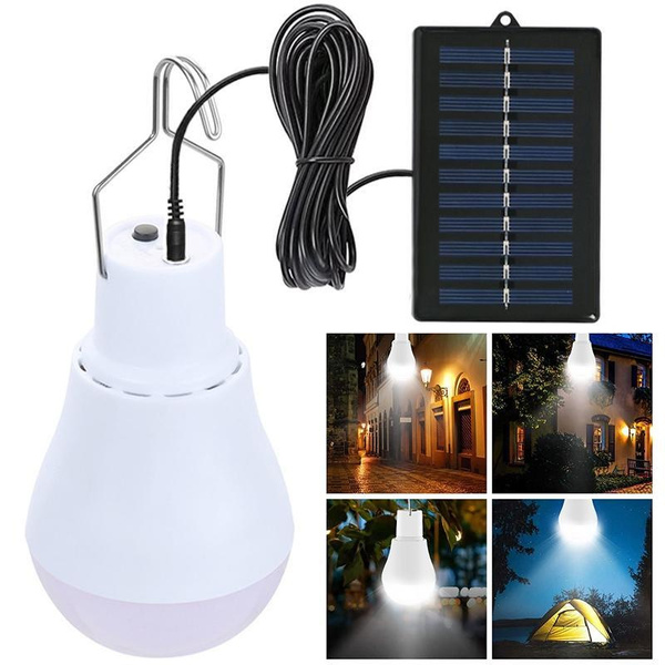 Solar Light Rechargeable Bulb Solar Energy Charged Panel Powered ...