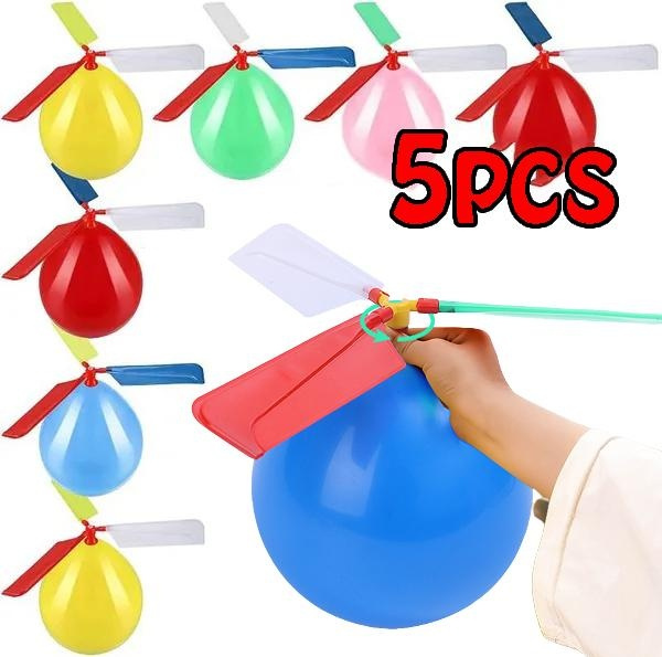 5Pcs Outdoor Air Playing Toy Helicopter Balloon Portable Flying Toy ...