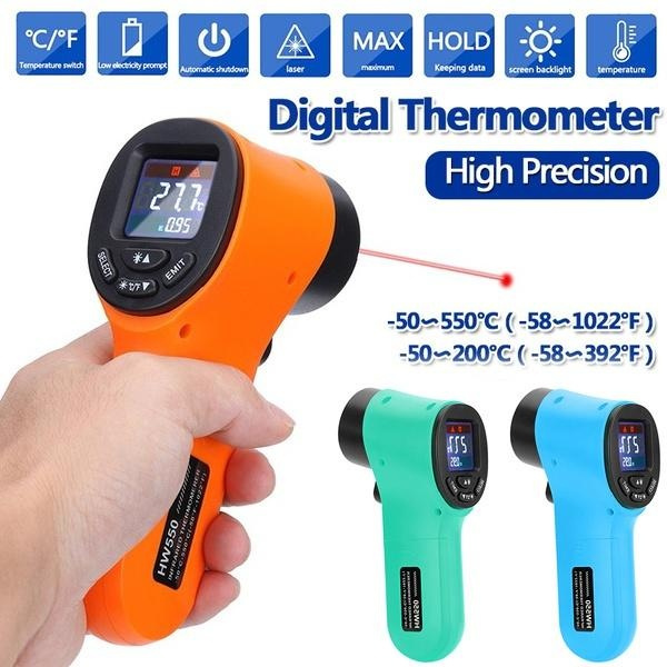 3 Colors Digital Thermometer HW550 Handheld Infrared Thermometer Non ...