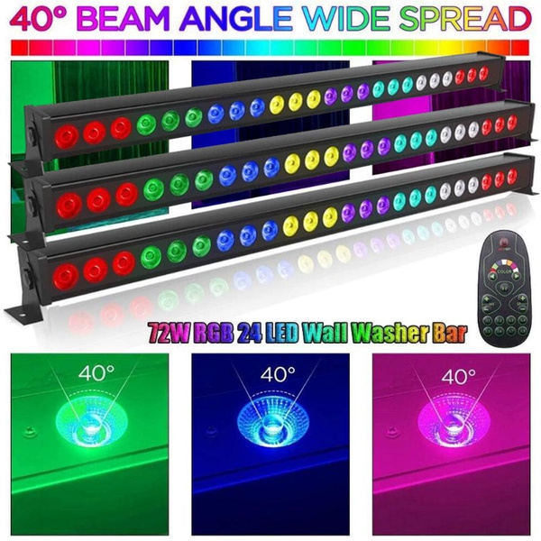 24 LEDs Wall Washer Light RGB Strip Wash Light Bar Lights DMX Sound ...