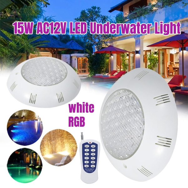 LED Underwater Swimming Pool Lights,15W IP68 Waterproof White ...