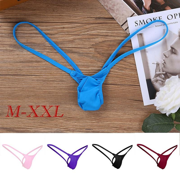 Men Low Rise Jockstrap Open Back Stretch Bikini G-string Thong Briefs ...