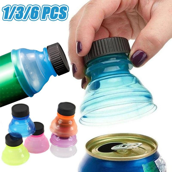 1/3/6PCS Creative Can Convert Soda Savers Toppers Reusable Bottle Cap ...