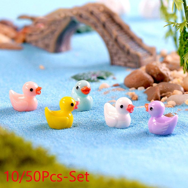 10/50Pcs-Set Creative Cute Duck 1.8*1.5cm Miniature Garden Resin Micro ...