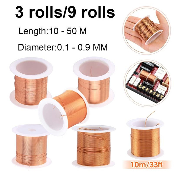 3-9pcs Spool Coils Magnet Wire Enameled Copper Wire Enameled Magnet ...