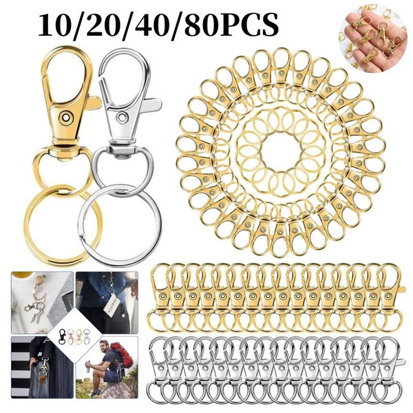 10/20/40/80PCS High Quality Metal Keychain Bulk Swivel Lanyard Snap ...