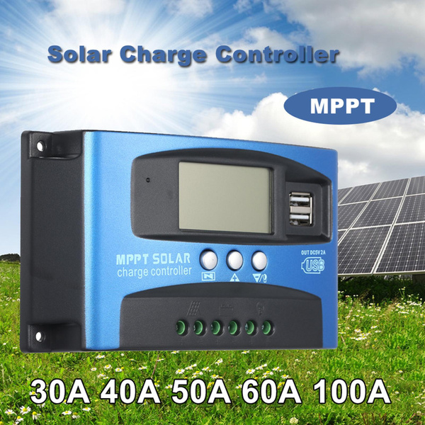 Solar Controller MPPT 100A 60A 50A 40A 30A Dual USB LCD Display 12V 24V ...