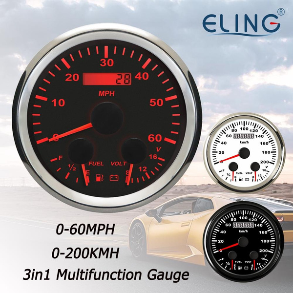 ELING 85mm 3 In 1 Multifunction GPS Speedometer with Fuel Level ...