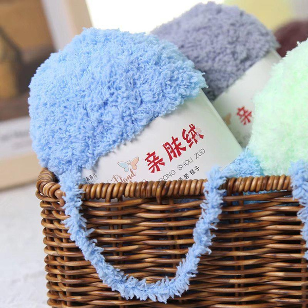 3-strand coral velvet new yarn towel thread bag DIY bag material scarf ...