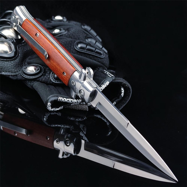 AKC Italian Folding Tactical Stiletto Knife Outdoor Hunting Pocket ...