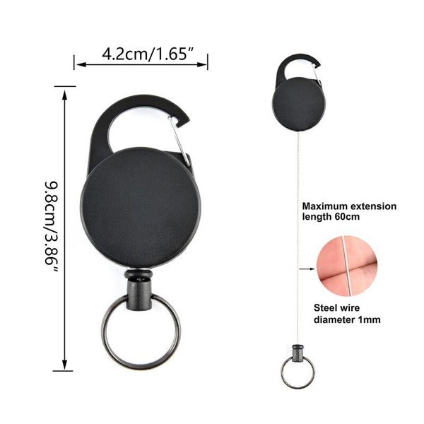 Heavy Duty Retractable Key Chain Anti-theft Keychain with Carabiner Max ...