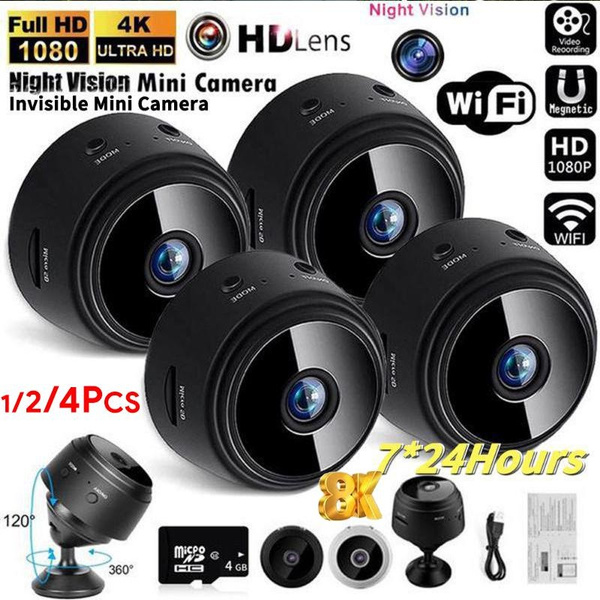 (1/2/4Pcs)Upgraded Best 8K Camera Mini WiFi Spy Camera Full HD Wireless ...