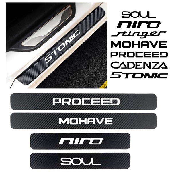 Car Door Sill Protectors For Kia Proceed Stinger Stonic Niro Soul ...