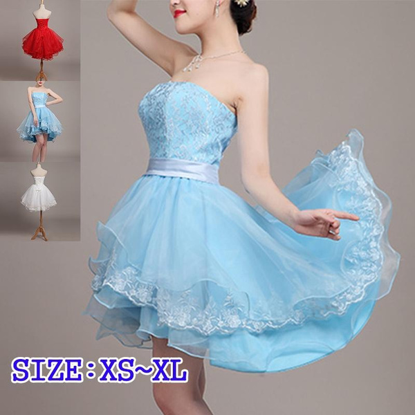 Short Lace Wedding Dress Cute High Low Bride Puffy Short Front Long ...