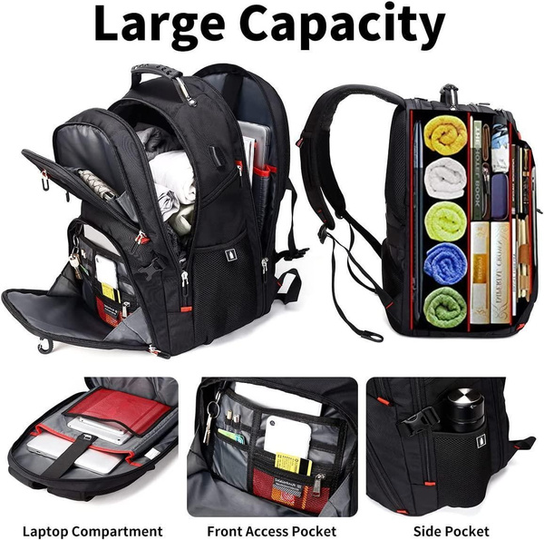 Extra Large 50L Travel Laptop Backpack with USB Charging Port Fit 17 ...