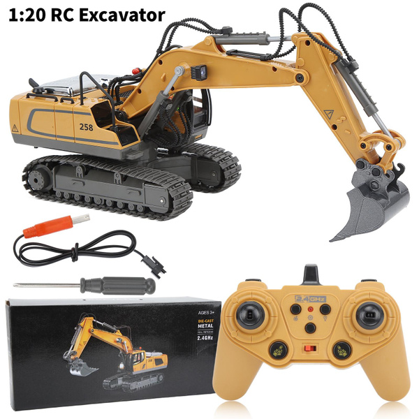 2.4Ghz 11 Channel 1:20 Rc Excavator Toy Engineering Car Alloy And ...