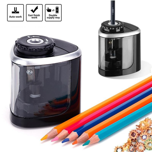 Electric Auto Pencil Sharpener Safe Student Helical Steel Blade ...