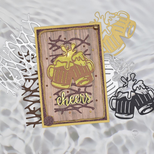 New Beer Cutting Dies Grid Metal Die Cuts for DIY Scrapbooking Album ...