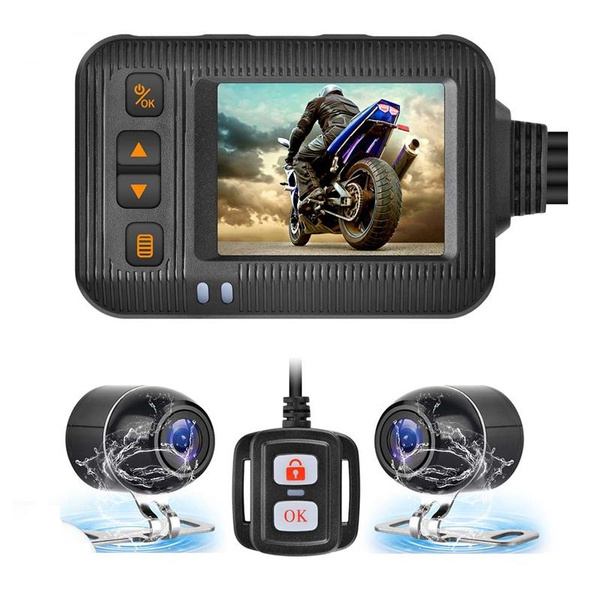 1080P Waterproof Motorcycle Camera DVR Motorcycle Dashcam 2 Inch Front ...