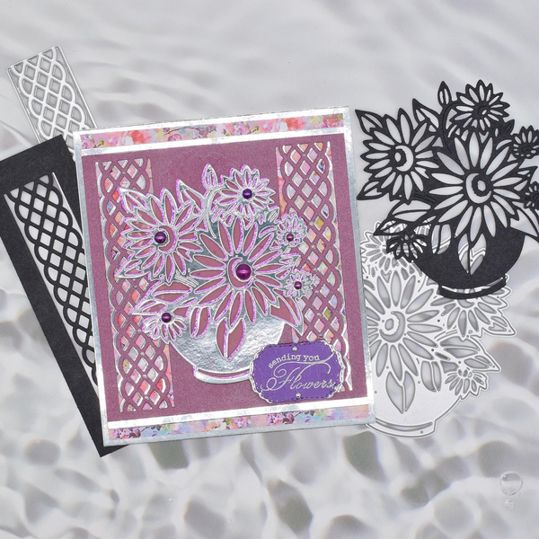 New Flowers Cutting Dies Lace Grid Frame Metal Die Cuts for DIY ...