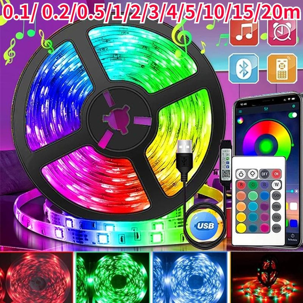 0.1/ 0.2/0.5/1/2/3/4/5/10/15/20m LED Strip Lights Bluetooth APP Remote ...