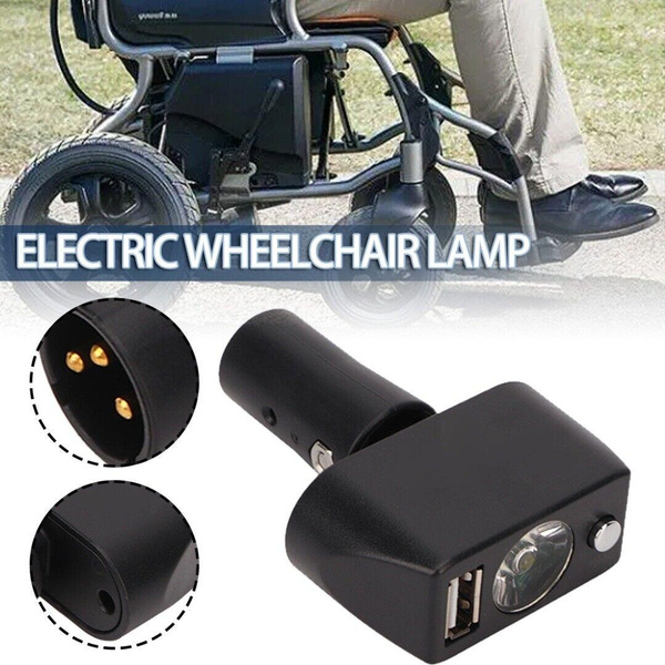 Electric Wheelchair Light 3 Pin XLR Head Angle LED Power USB Charging ...