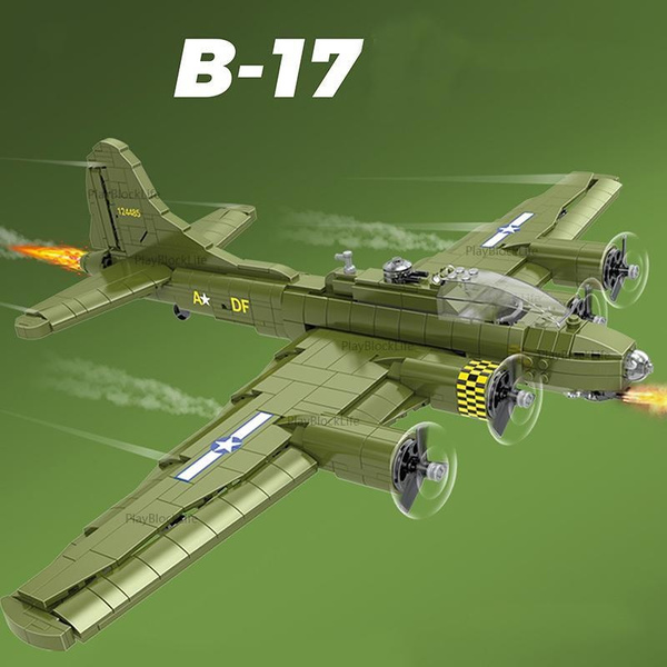 WW2 Military Series US B17 Long-Range Strategic Fighter Collection Model Building Blocks Bricks ...