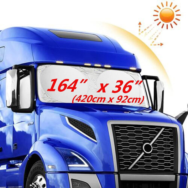 Semi Truck Front Windshield + Side Window Sunshade Jumbo Sun Shade ...