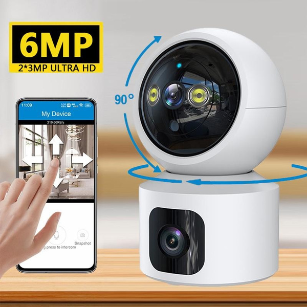 2*3MP Dual Lens Indoor Security Surveillance Camera 2.4GHz WiFi IP ...