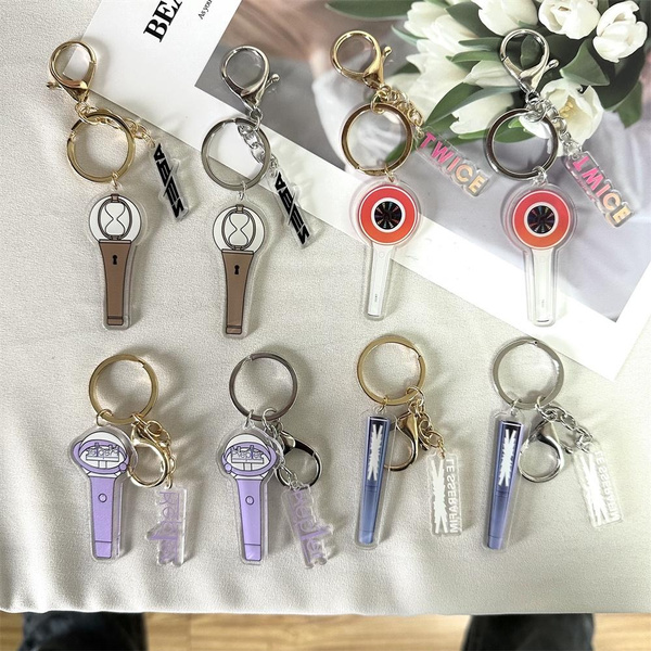 KPOP TWICE LE SSERAFIM Lightstick Pendant Keychain ATEEZ Kep1er Double ...
